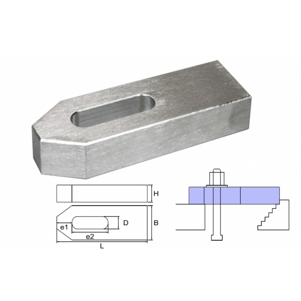 Cast aluminum clamp M12/14x160x40x20 - CNC Clamping